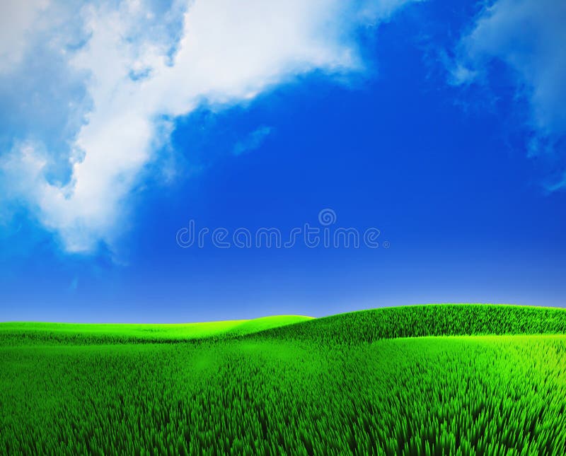 Landscape with a Cloudly Sky Stock Image - Image of grass, spring: 11642385