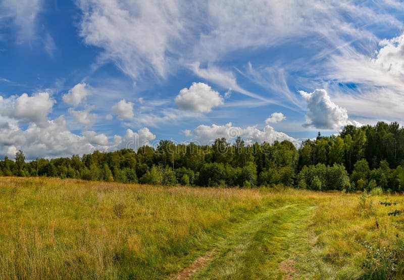 Landscape with Clouds in the Summer Sky. the Last Days of August Stock ...