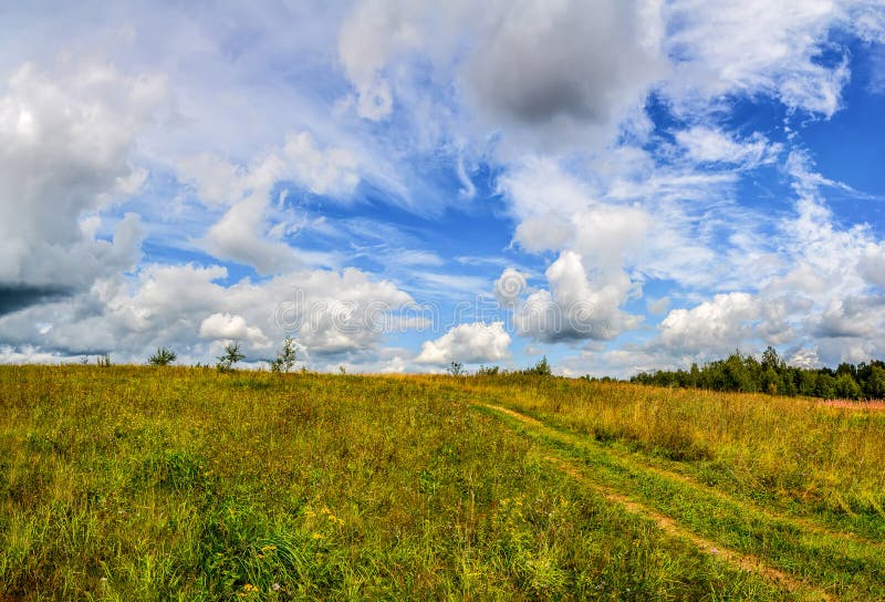 Landscape with Clouds in the Summer Sky. the Last Days of August Stock ...