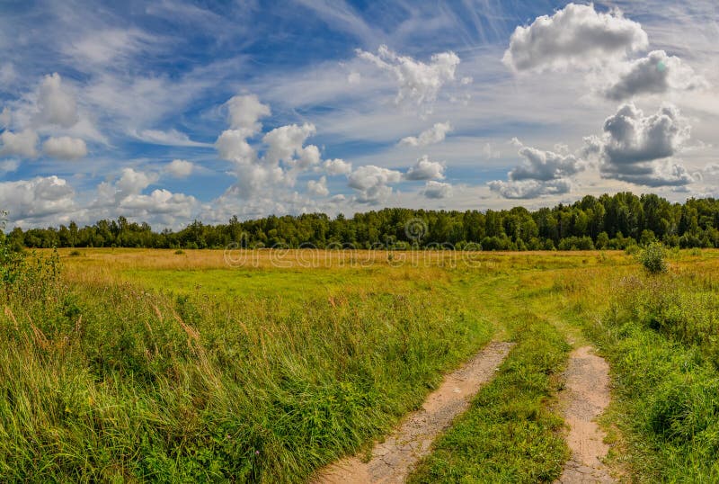 Landscape with Clouds in the Summer Sky. the Last Days of August Stock ...