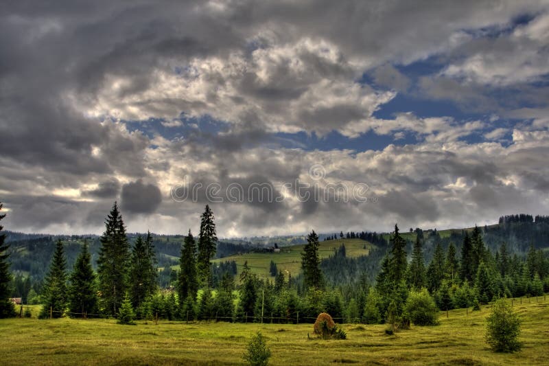 Landscape with cloudy sky stock photo. Image of trekking - 10800428