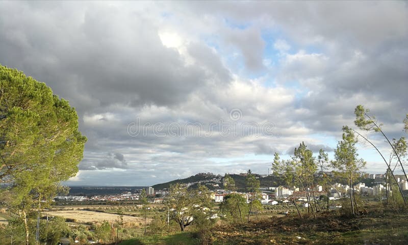 Clowdy sky stock photo. Image of landscape, cloudy, abrantes - 117431776