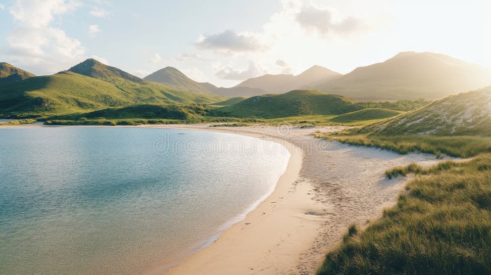 Landscape of Coastal Hills and Ocean Currents Stock Image - Image of ...