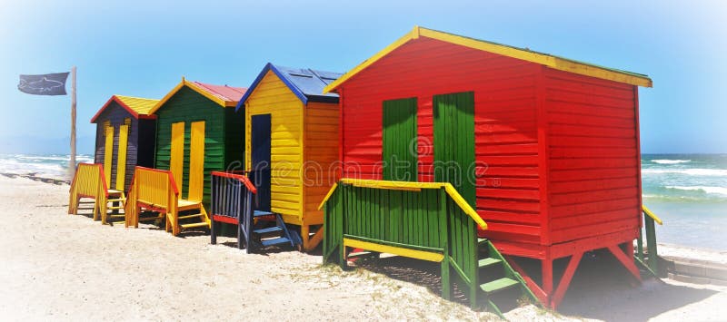 Colorful Huts stock photo. Image of beach, sand, atlantic - 133865944