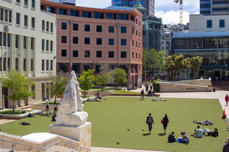 Landscape of Colorful Modern Buildings in the Civic Square Surrounded ...