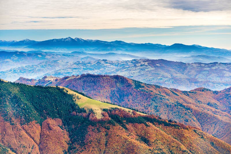 Landscape with Colorful Mountain Ranges Stock Photo - Image of ...