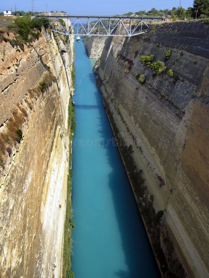 Landscape of the Corinth Canal Stock Photo - Image of landscape ...