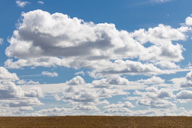 Landscape with Cumulus Clouds in the Summer Sky Stock Image - Image of ...