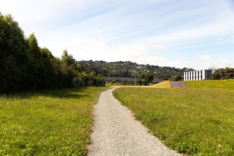 Landscape of a Curvy Narrow Path in a Field Covered in Greenery on a ...