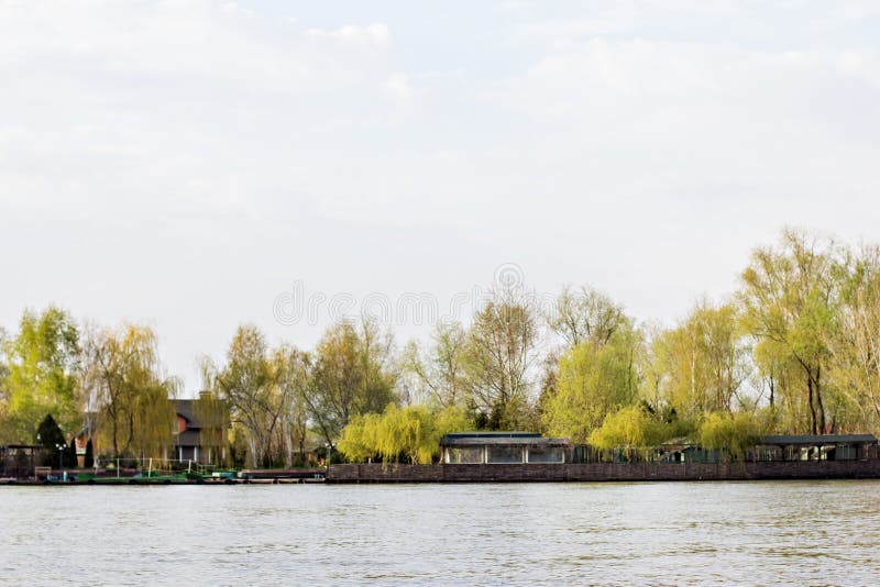 Landscape on the Danube River. Danube River Stock Image - Image of ...