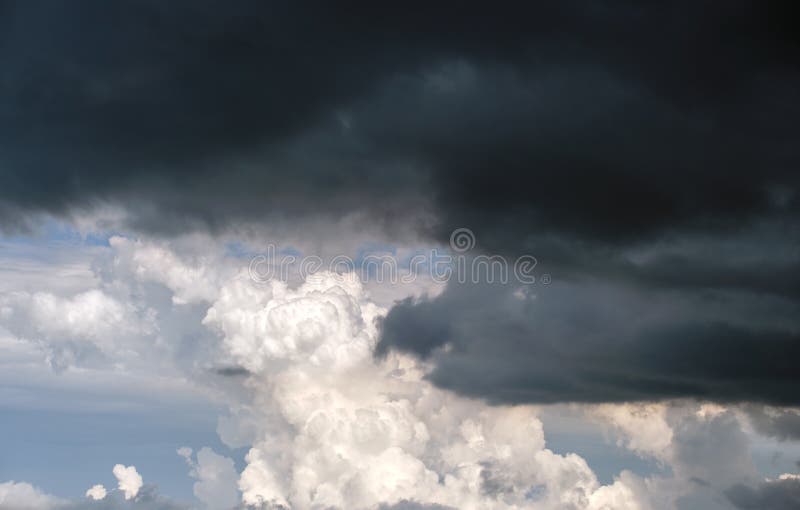 Landscape of Dark Ominous Clouds Forming on Stormy Sky during Heavy Thunderstorm Stock Photo ...