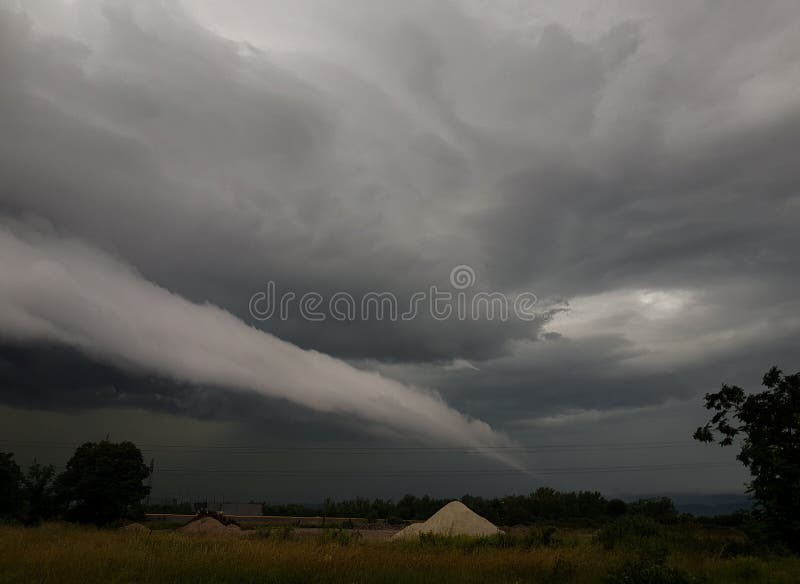 Landscape with Threatening Storm Clouds Stock Photo - Image of rural ...