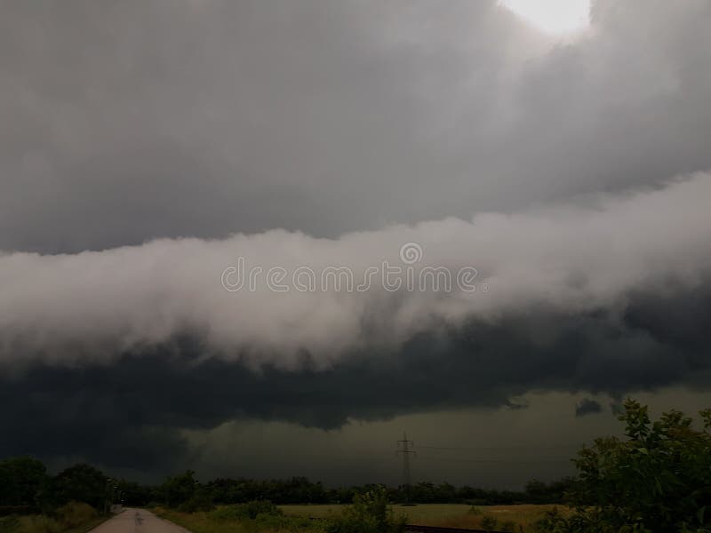 Landscape with Threatening Storm Clouds Stock Image - Image of cloudy ...