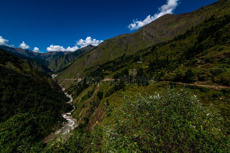 Landscape of Darma Valley / Dugtu Valley in Uttrakhand Stock Image ...