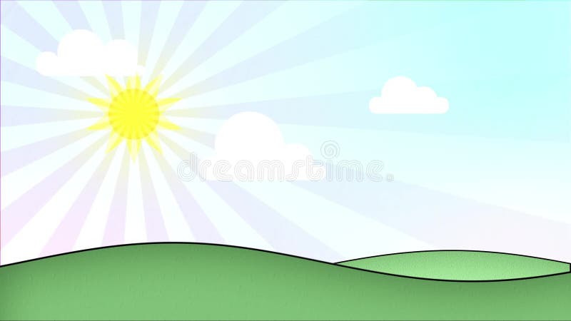 Animated Cartoon Sunrise or Sunset Stock Video - Video of clouds ...