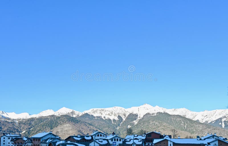 Landscape of Deep Gorges and High Mountains with Snow-capped Peaks ...