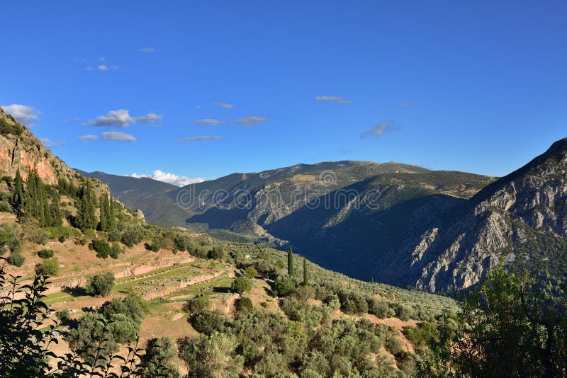 Landscape in Delphi, Greece Stock Image - Image of delphi, temple: 80315969