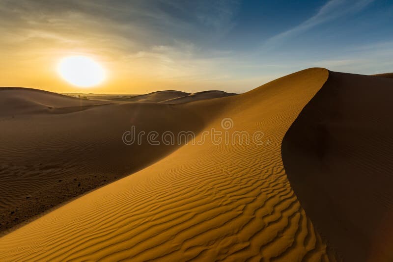 Landscape in Desert at Sunset Stock Photo - Image of hill, safari ...