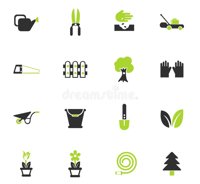 Landscape Design Color Icon Set Stock Vector - Illustration of flower ...