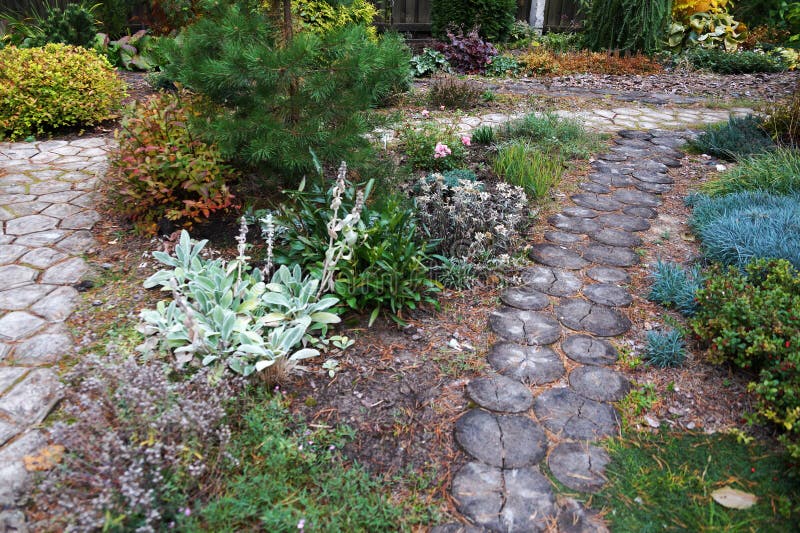 Landscape Design with Decorative Paths in a Rural Style Stock Image ...