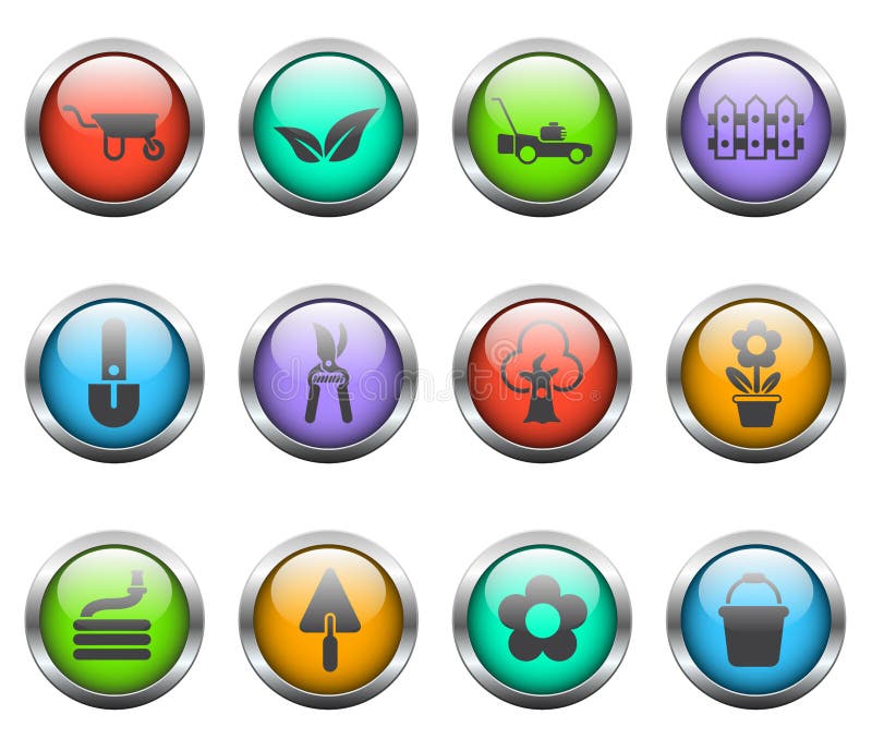 Landscape design icon set stock vector. Illustration of earth - 238439997