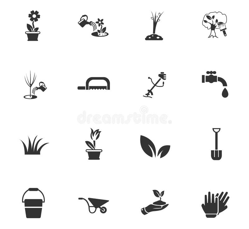 Landscape design icon set stock vector. Illustration of symbol - 141489759
