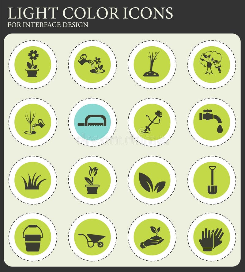 Landscape design icon set stock vector. Illustration of vector - 154901688