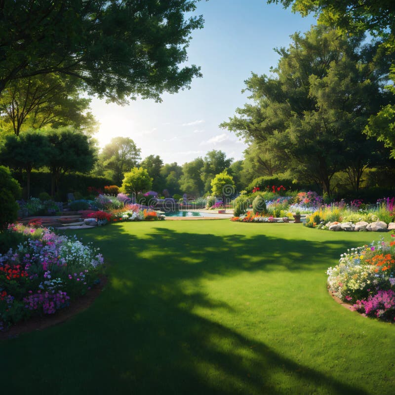 Landscape Design Made with Generative AI Stock Illustration ...