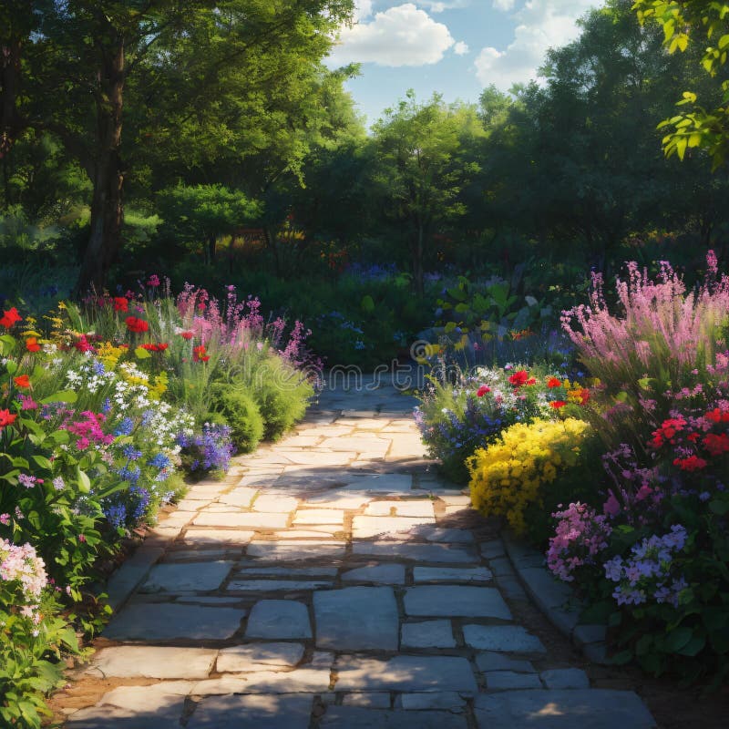 Landscape Design Made with Generative AI Stock Illustration ...