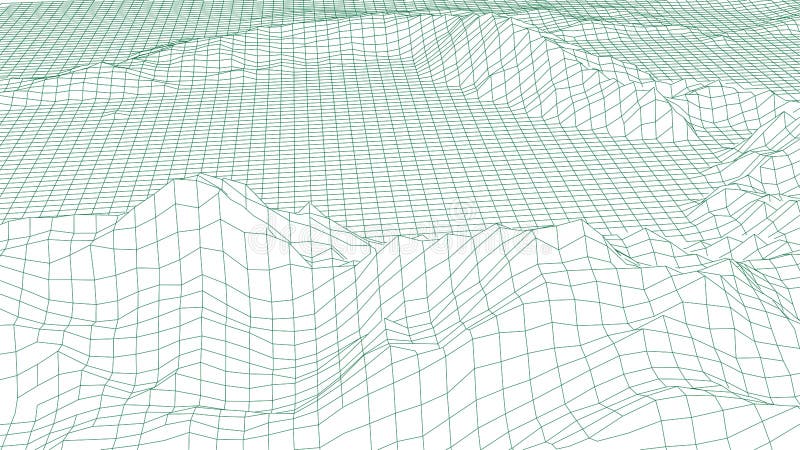 Landscape Design of Mountains. Wireframe Landscape 3d Stock ...