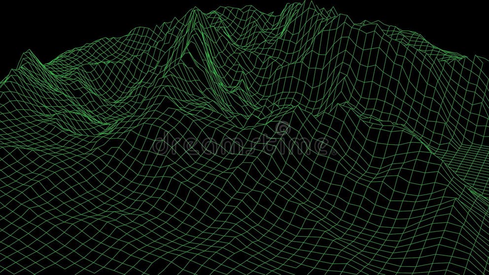 Landscape Design of Mountains. Wireframe Landscape 3d Editorial Image ...