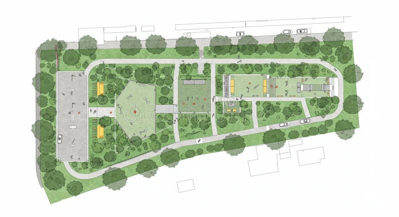 Rectangular Park Layout Stock Illustrations – 135 Rectangular Park ...