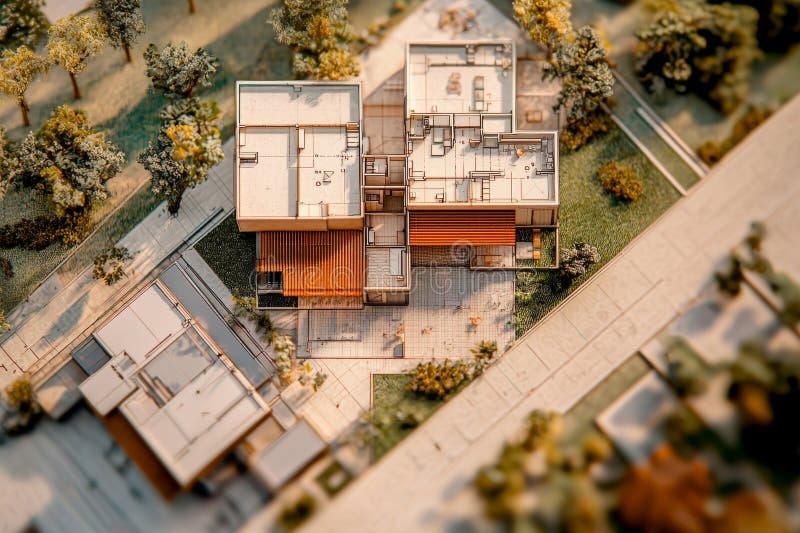 Landscape Design Plans on a Desk. Top View Stock Photo - Image of ...