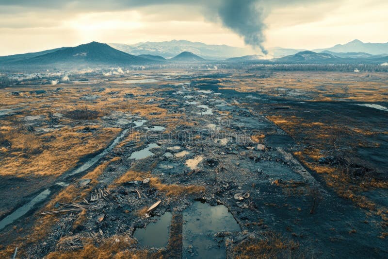 Desolate Mining Site Aftermath Stock Photo - Image of devastation ...