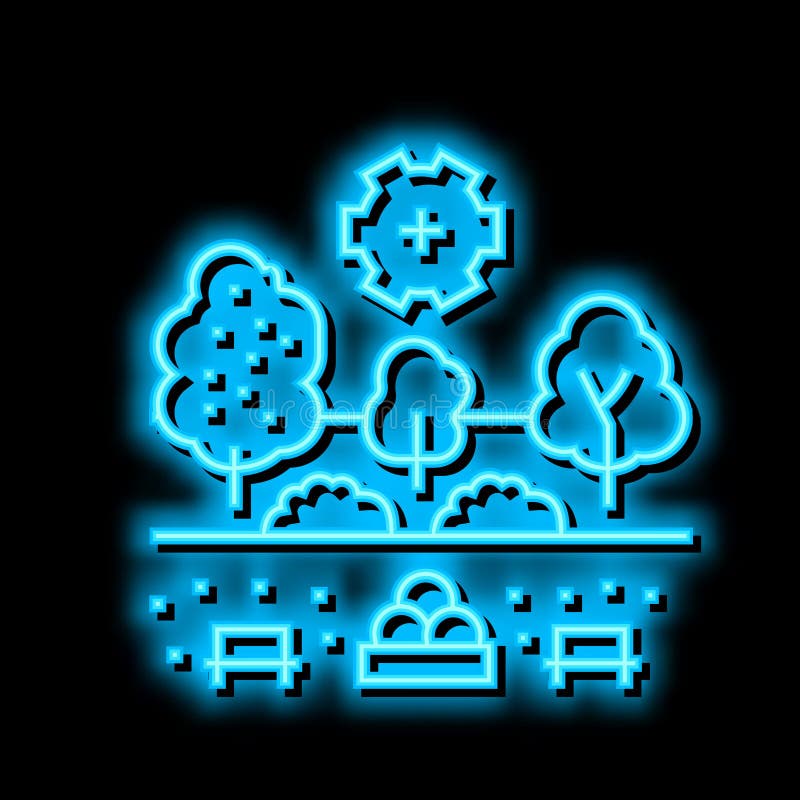 Landscape Development Services Neon Glow Icon Illustration Stock Vector ...