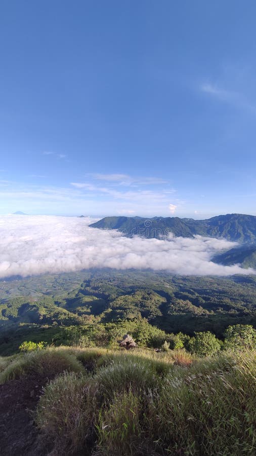 Landscape of Dieng Plateau stock photo. Image of cloud - 264782342