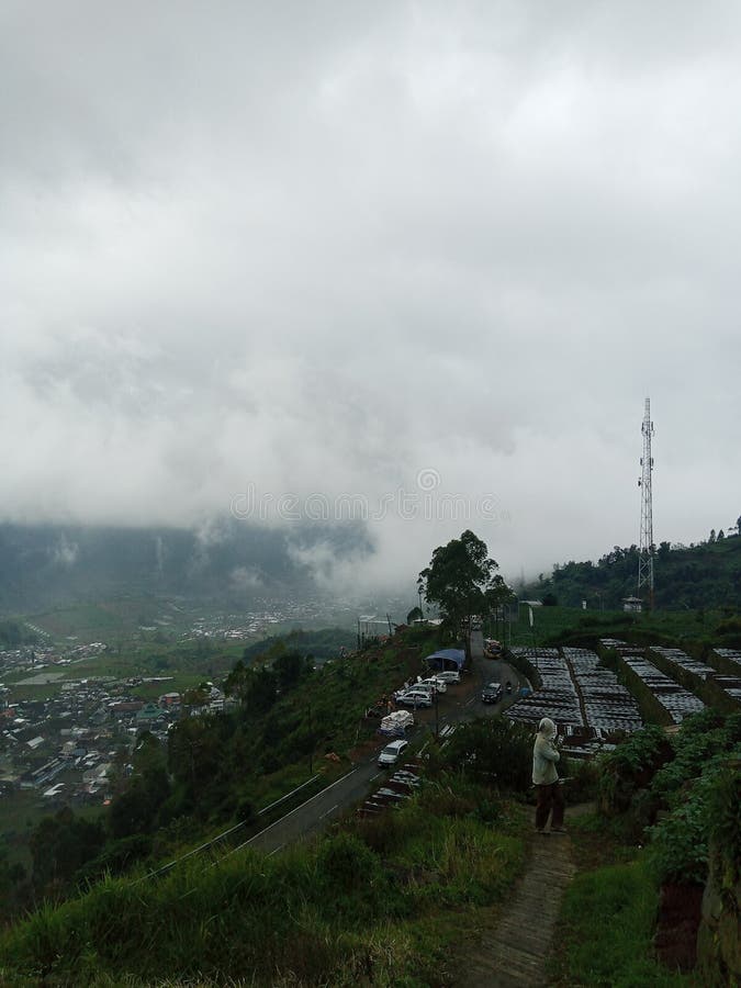The Landscape of Dieng Plateau in Central Java Stock Image - Image of ...