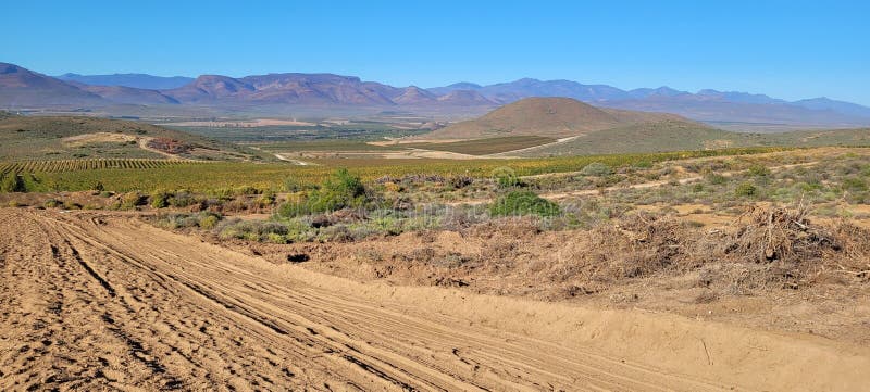 Landscape of a Dirt Road in a Dry Field Stock Photo - Image of bright ...