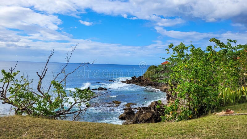 Landscape of the Domes Beach Covered in Greenery in Puerto Rico Stock ...