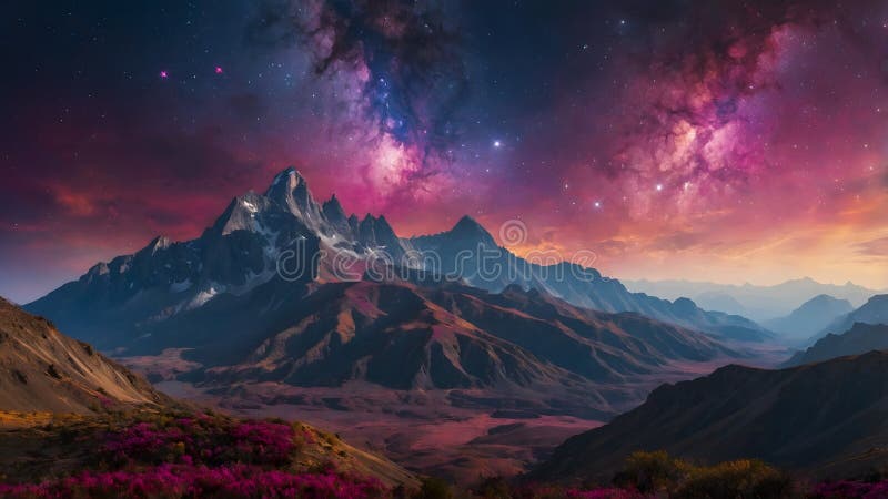 Celestial Summits: an Expedition through the Cosmic Ranges Stock Image ...