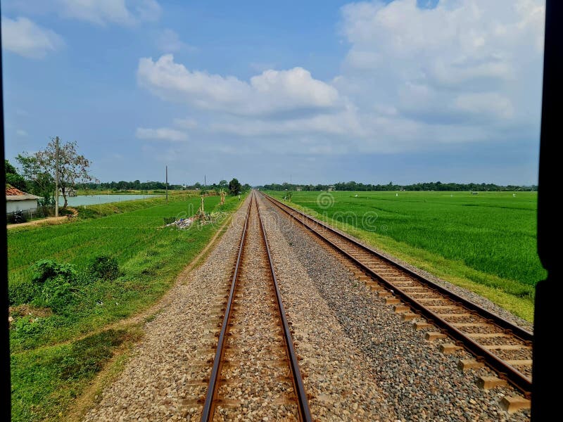 Landscape: Double Track Railway? Stock Image - Image of track, double ...