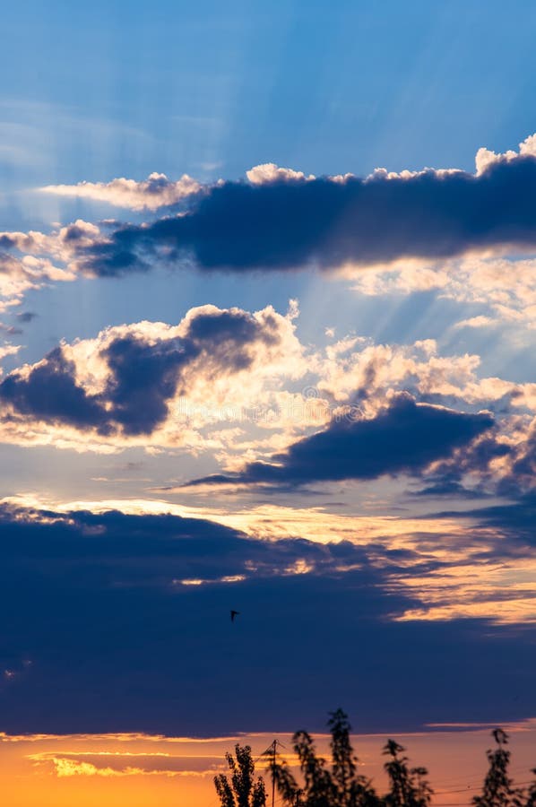 Landscape with Dramatic Light Stock Photo - Image of sunny, plain ...