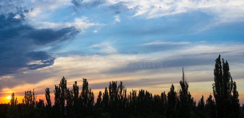 Landscape with Dramatic Light Stock Image - Image of travel, dusk ...