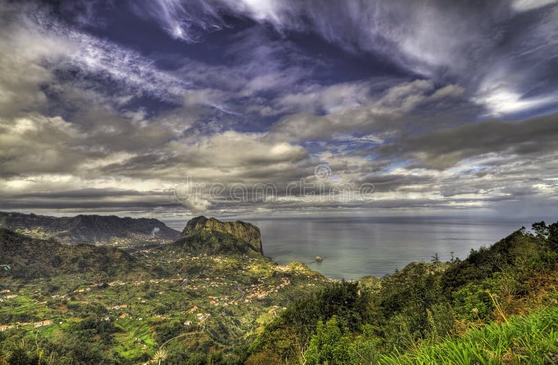 Landscape with a Dramatic Sky. Stock Photo - Image of madeira, ocean ...