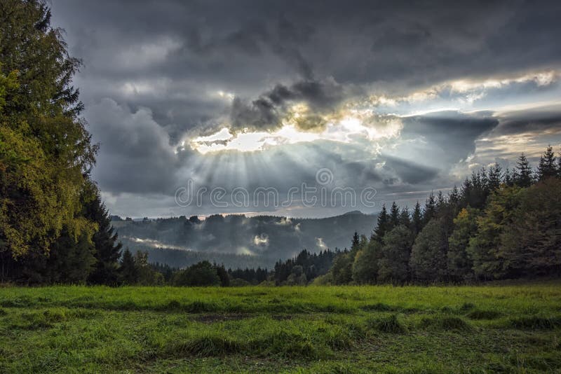 Landscape with a Dramatic Sky Stock Image - Image of landscape, idyllic ...