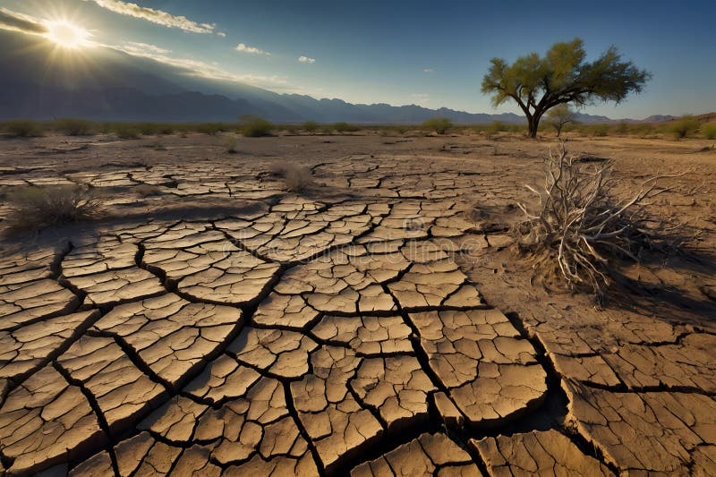 A Landscape of a Drought Land Stock Image - Image of warming, dirt ...