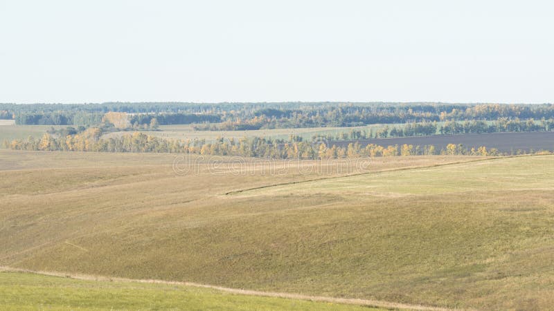 Landscape of Early Autumn with Hills, Fields Stock Image - Image of ...
