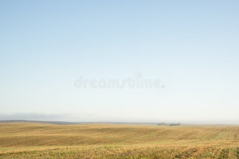 Landscape of Early Autumn with Hills, Fields, Trees. Late Summer Stock ...