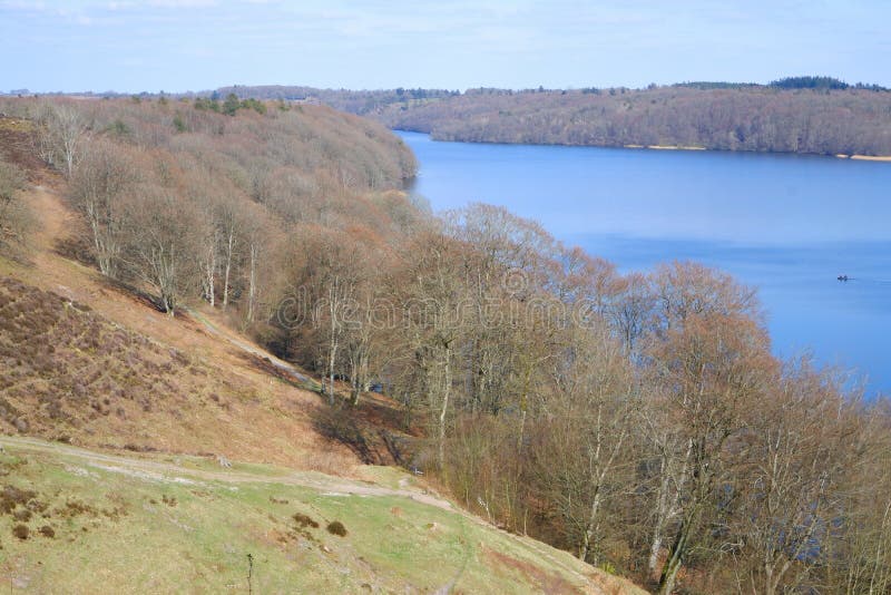 Landscape in Early Spring. a Beautiful Lake Surrounded by Hills with ...