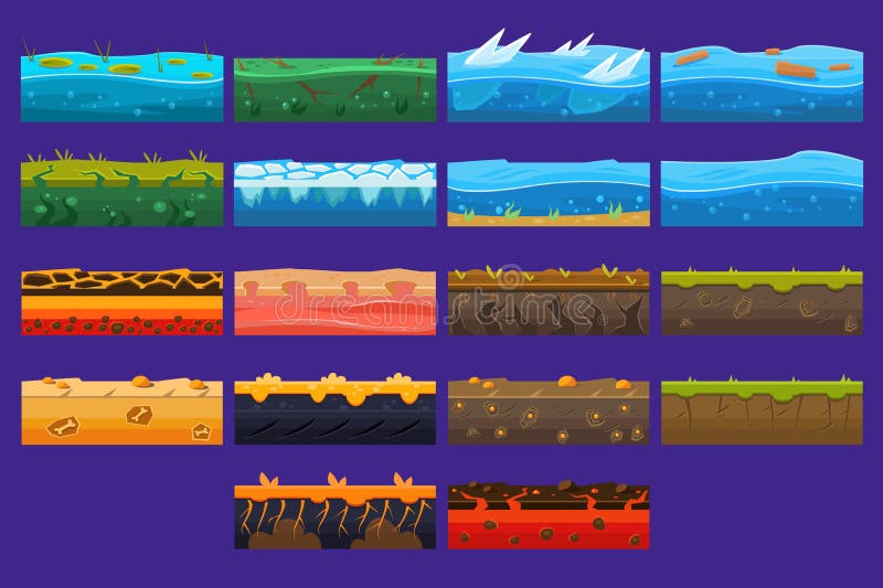 Landscape Elements Sett, Ground Collection, Surfaces for Computer Games ...